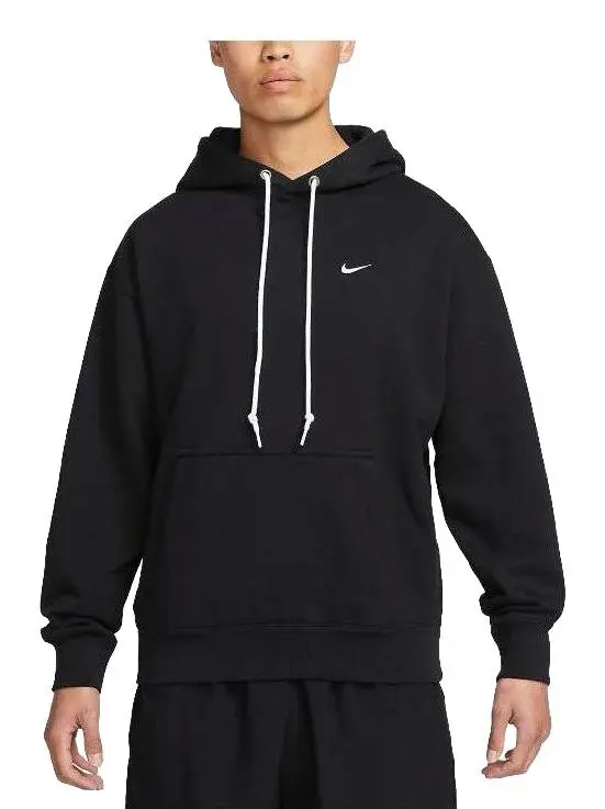 Nike Solo Swoosh French Terry Pullover Hoodie - Black