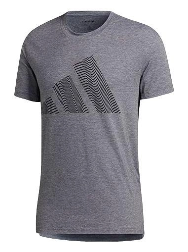 Adidas Three-bar Tee Logo Printing Short Sleeve - Black