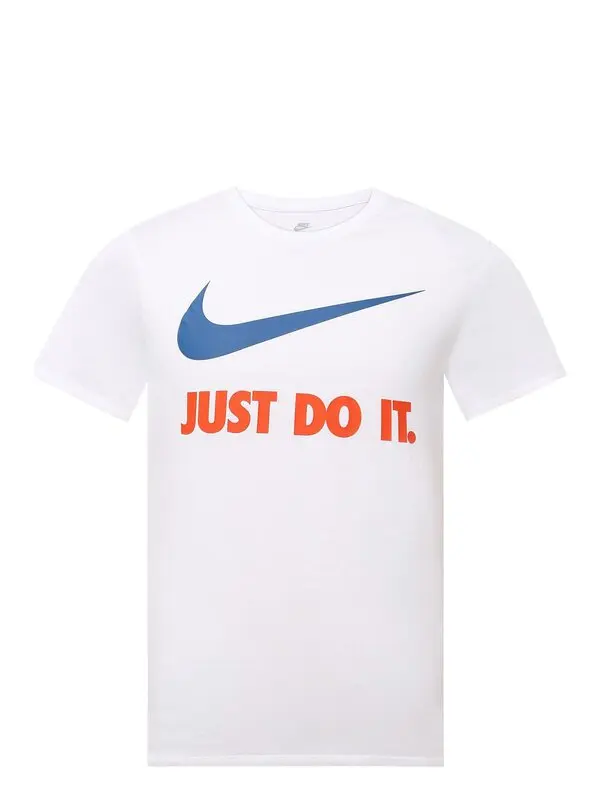 Nike Large Logo Printing Round Neck Short Sleeve White T-shirt - Default Color