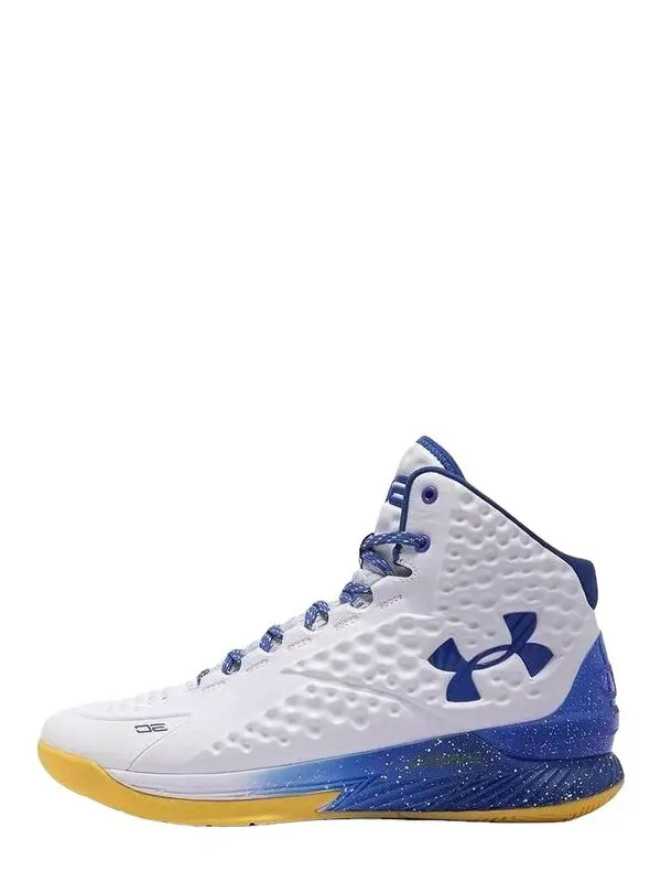 Under Armour Curry 1 Retro 'dub Nation' 2021 Mid Top Sneakers - White/taxi/royal
