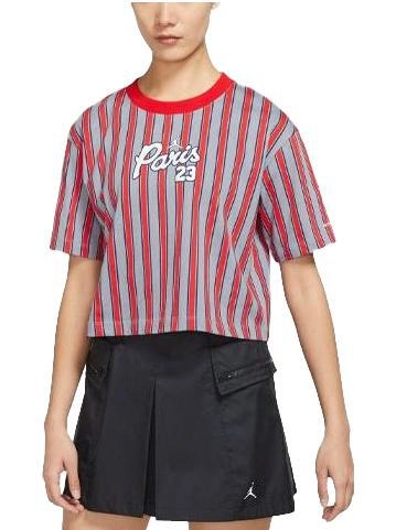 JORDAN Ss22 Paris Saint-germain Stripe Printing Short Sleeve - Red