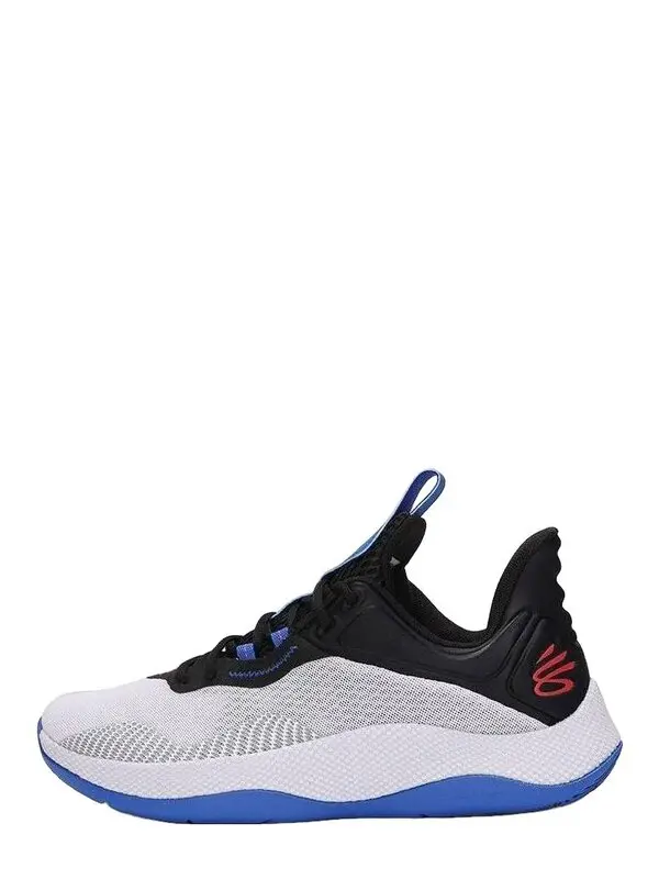 Under Armour Curry Hovr Splash 2 Low Top Basketball Sneakers - White/black/blue