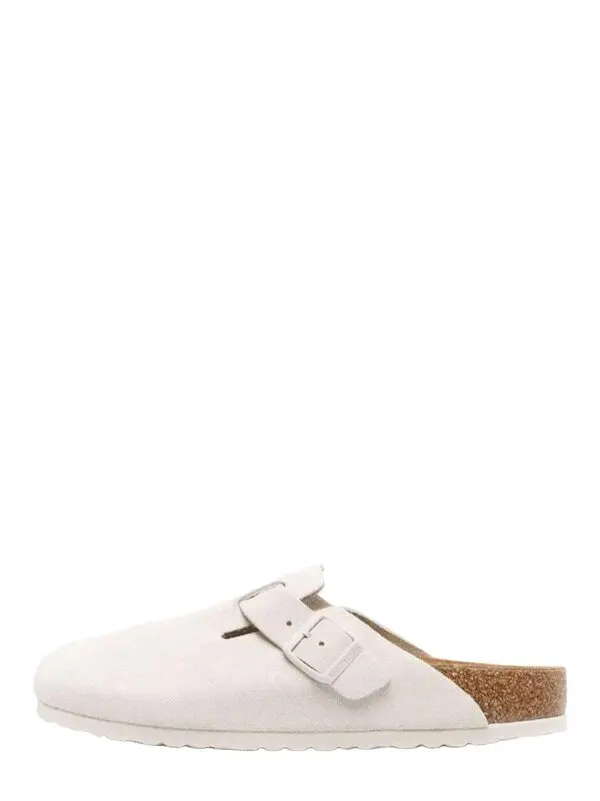 BIRKENSTOCK Boston Suede Leather Clogs - White