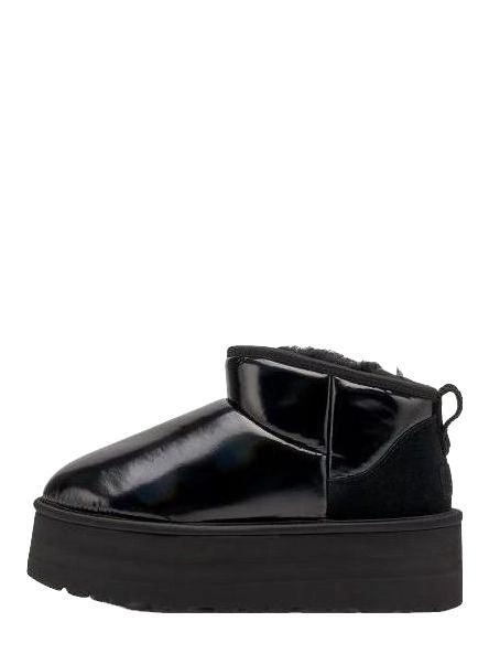 UGG Ultra Mini Platform High Shine Boots - Black
