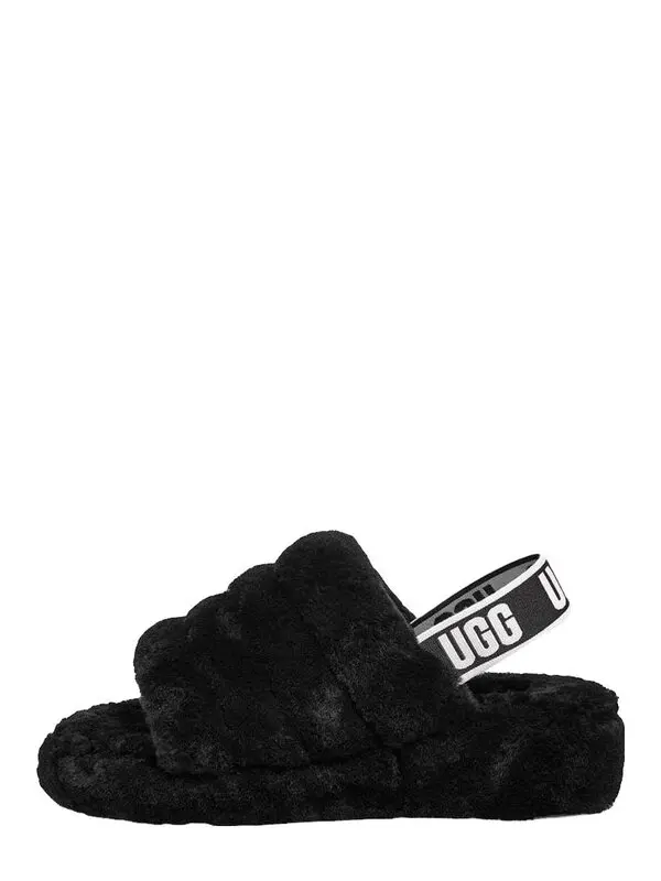 UGG Fluff Yeah Slide Thick Sole Slipper - Black