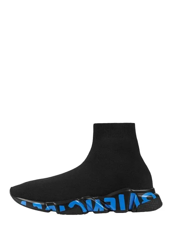 Balenciaga Speed High Top Sneakers - Black/blue