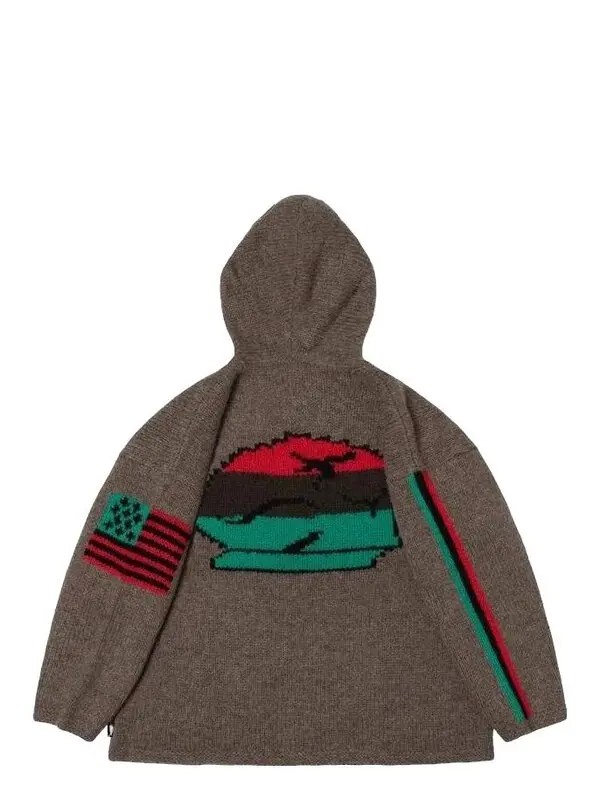 StÜssy X Denim Tears Zip-up Hooded Sweater - Grey