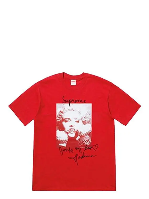 Supreme Fw18 Madonna Tee Printing Short Sleeve - Red