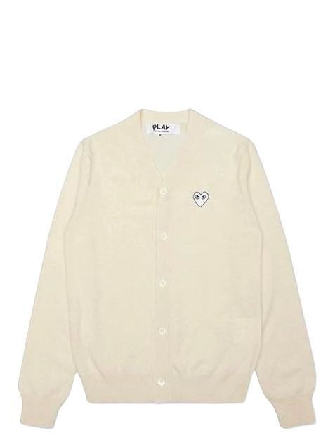 Play Comme Des Garcon Cardigan With Emblem - White