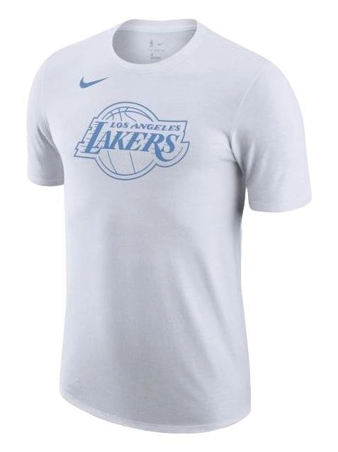 Nike Los Angeles Lakers Logo Alphabet Printing Round Neck Short Sleeve White - Multi-color