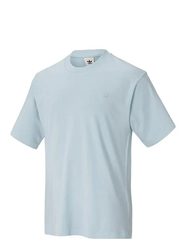 Adidas Originals C Tee Solid Color Sports Loose Round Neck Short Sleeve - Blue
