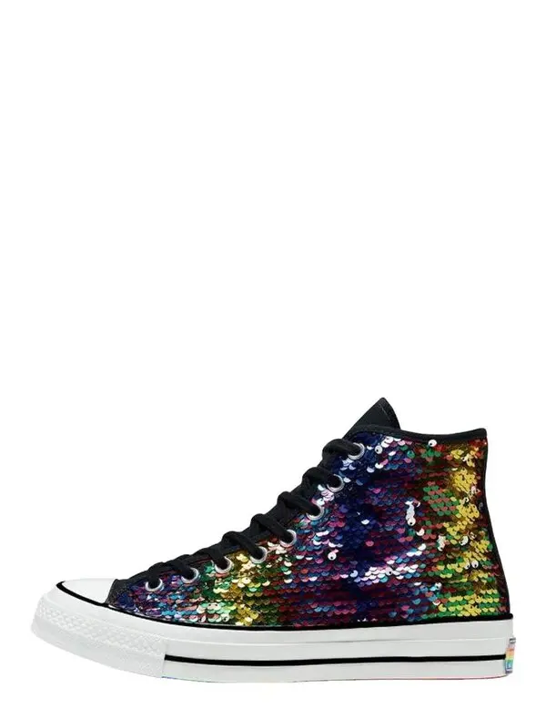 CONVERSE Chuck 70 High Top Sequined Pride Sneakers - Silver