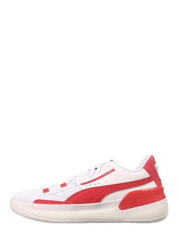 PUMA Clyde Hardwood Team Low Top Sneakers - Whitered