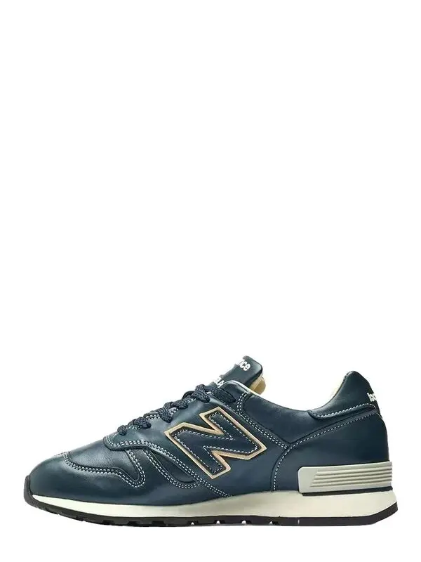 NEW BALANCE 670 Series Navy Leather Lace-up Sneakers - Blue