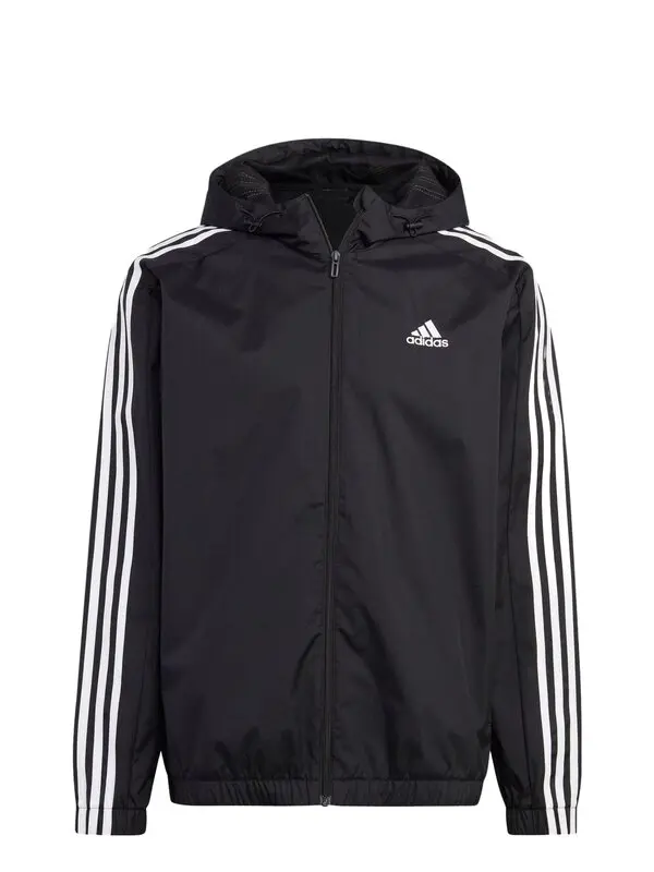 Adidas Essentials 3-stripes Woven Windbreaker Jacket - Black