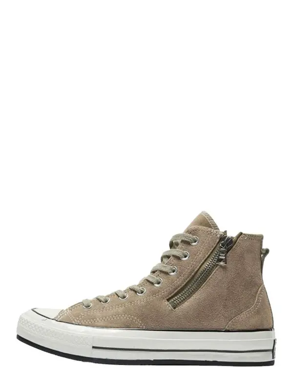CONVERSE Chuck 70 High Top Sneakers With Zip Detail - Brown