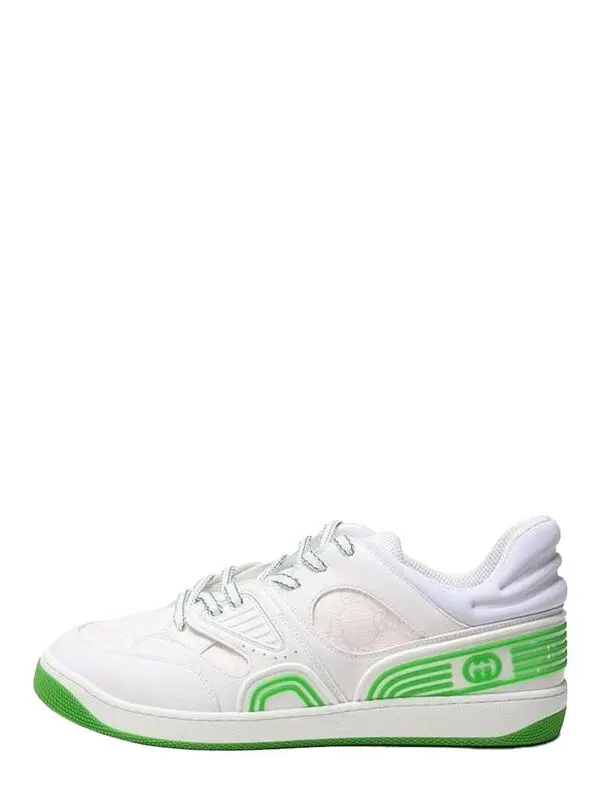 Gucci Basket Sneakers - White/green