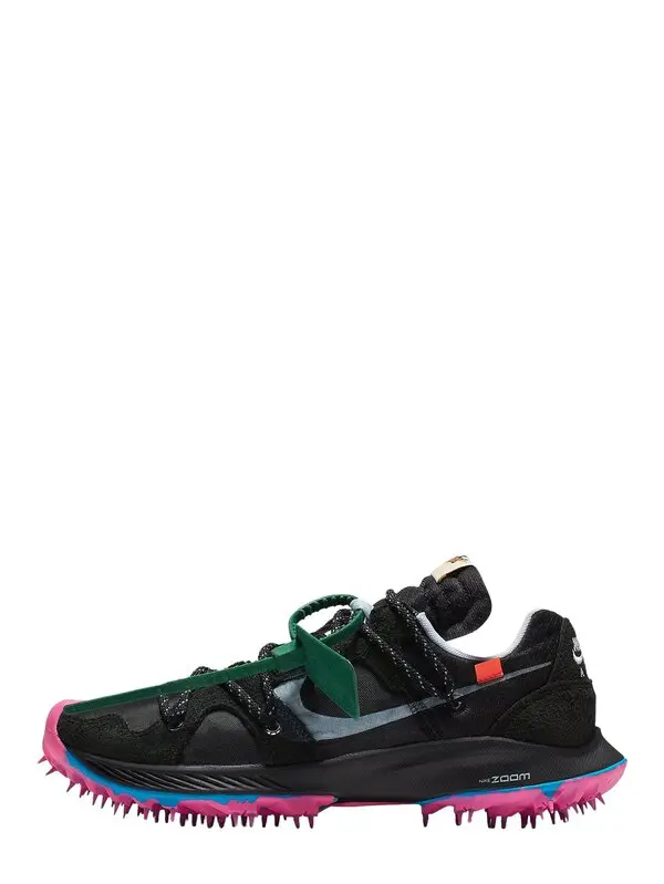 Nike X Off-white Air Zoom Terra Kiger "athlete In Progress" Sneakers - Black/metallic Silver-white-pink Blast