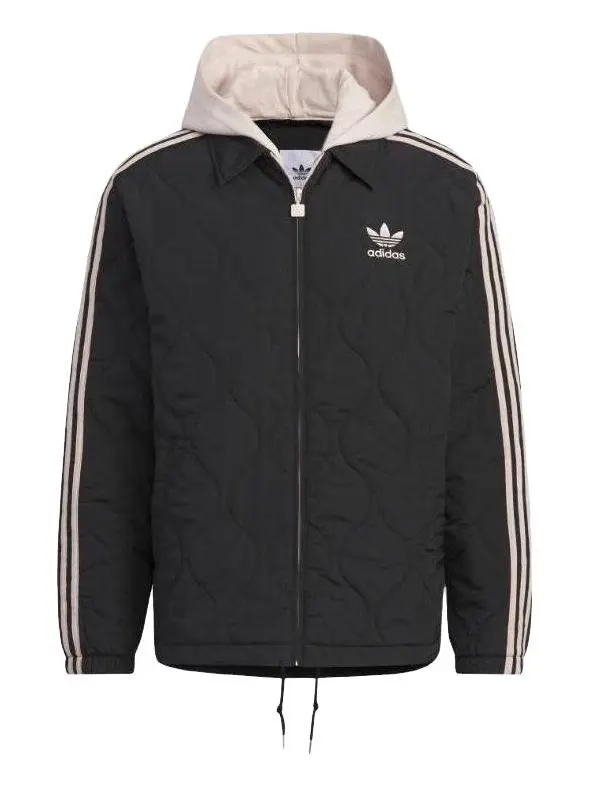 Adidas Originals Quilted Track Jacket With Hood - Black