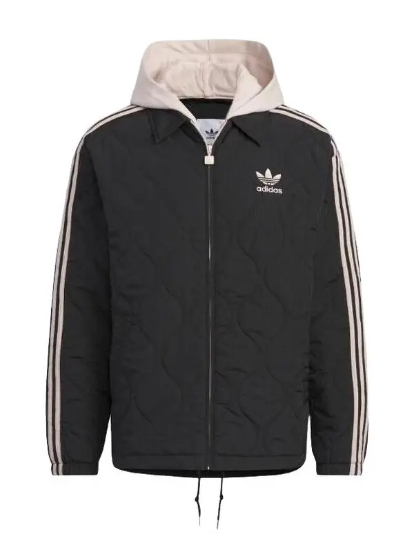Adidas Originals Quilted Track Jacket With Hood - Black