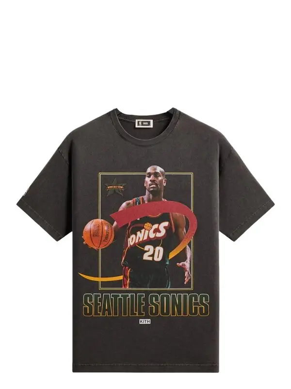 Kith For Nba All-star Seattle Supersonics Gary Payton Vintage T-shirt - Black