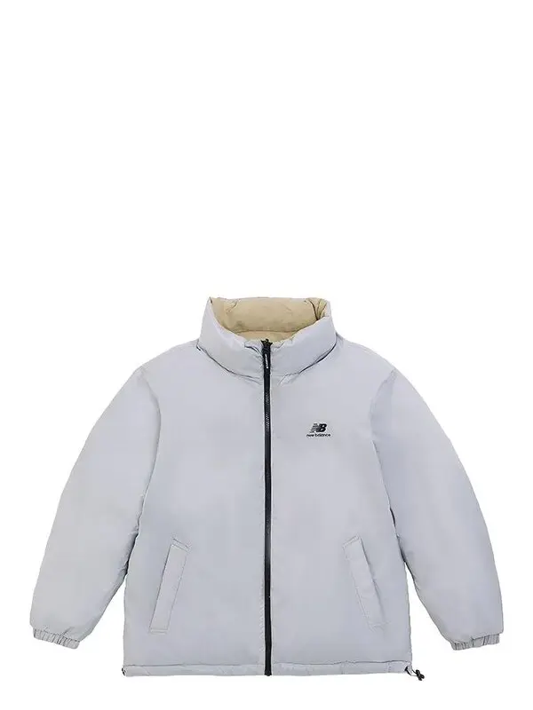 NEW BALANCE Logo Padded Down Jacket - Grey/khaki