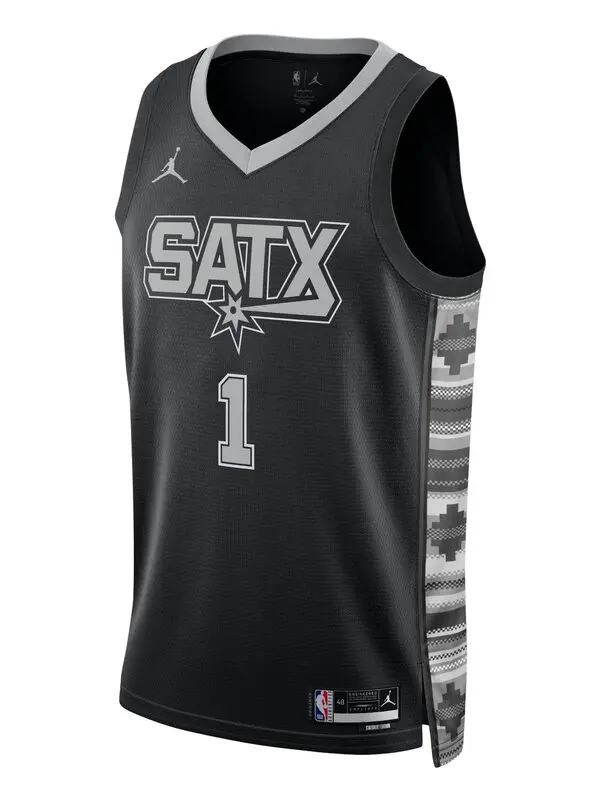 Nike Victor Wembanyama San Antonio Spurs Statement Edition Swingman Jersey #1 - Black/flat Silver