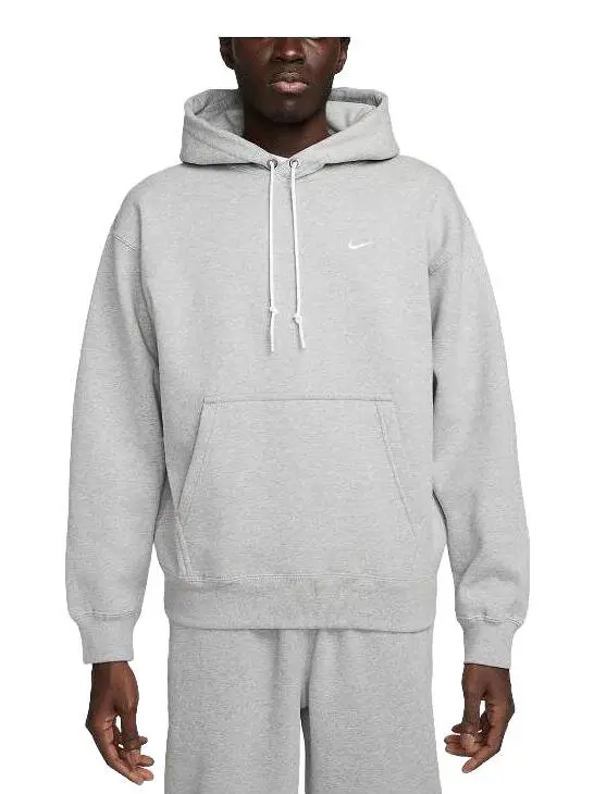 Nike Solo Swoosh Fleece Pullover Hoodie - Grey