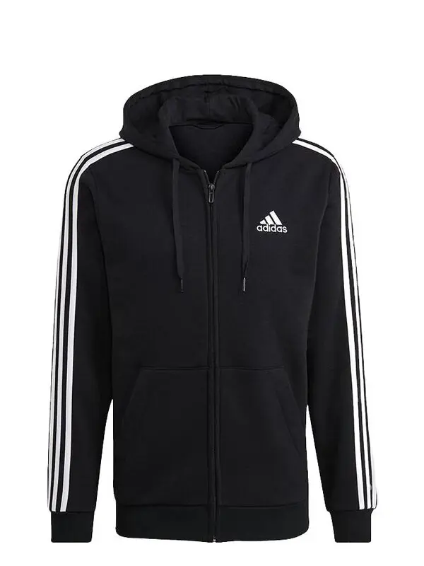 Adidas 3-stripes Zip-up Hooded Jacket - Black