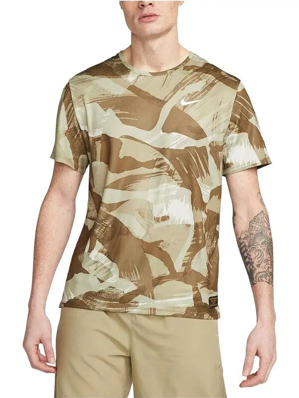Nike Dri-fit Miler Camouflage Running T-shirt - Brown/multi-color
