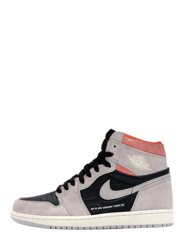 JORDAN 1 Retro High Og Sneakers - Neutral Grey/black-hyper Crimson-white