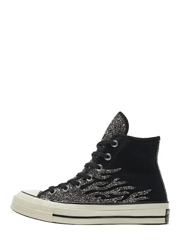 CONVERSE Chuck 70 High Archival Glitter Flame Sneakers - Black