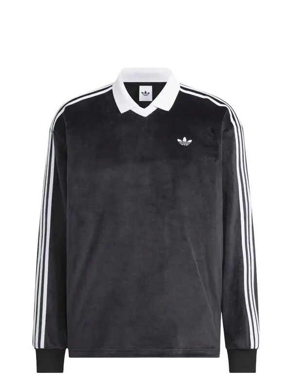 Adidas Velvet Long Sleeve Collared Shirt - Black
