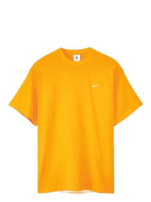 Nike Solo Swoosh Small Label Logo Solid Color Sports Round Neck Short Sleeve Gold T-shirt - Orange