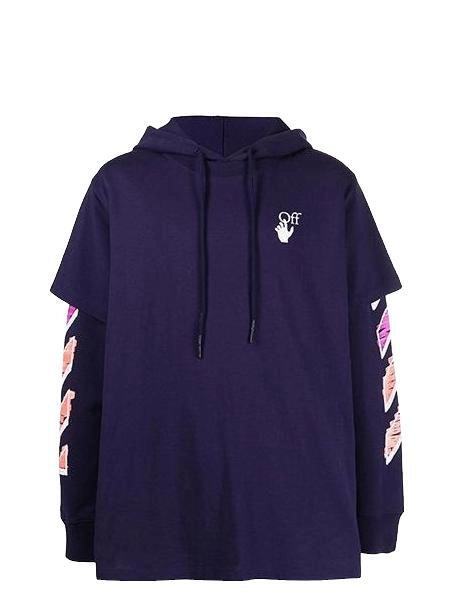 Off-White Double Layer Hoodie - Purple