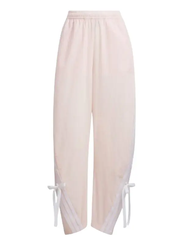 Adidas High-waisted Tapered Pants With Bow Detail - Pink/white