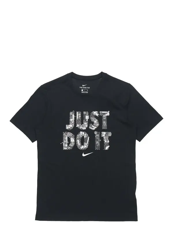 Nike Just Do It" Alphabet Print Short Sleeve Tee - Black