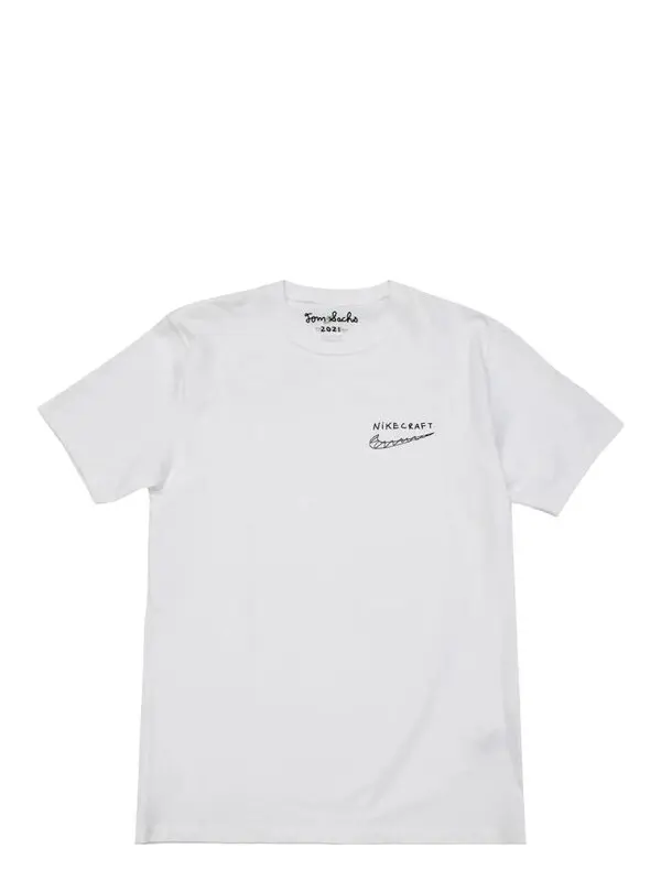 Nike Solid Color Minimalistic Alphabet Logo Printing Round Neck Short Sleeve T-shirt - White