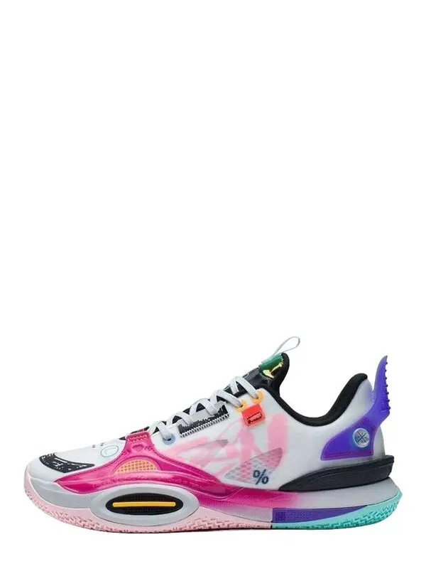 LI-NING Wade All City V1 "graffiti" Abas019-2 Sneakers - White/rainbow