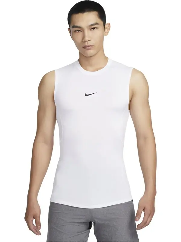 Nike Pro Dri-fit Sleeveless Fitness Top - White