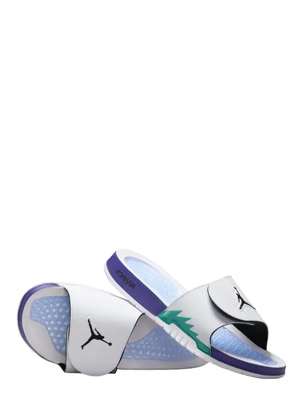 JORDAN Air Hydro 5 Slides - White/new Emerald/grape Ice