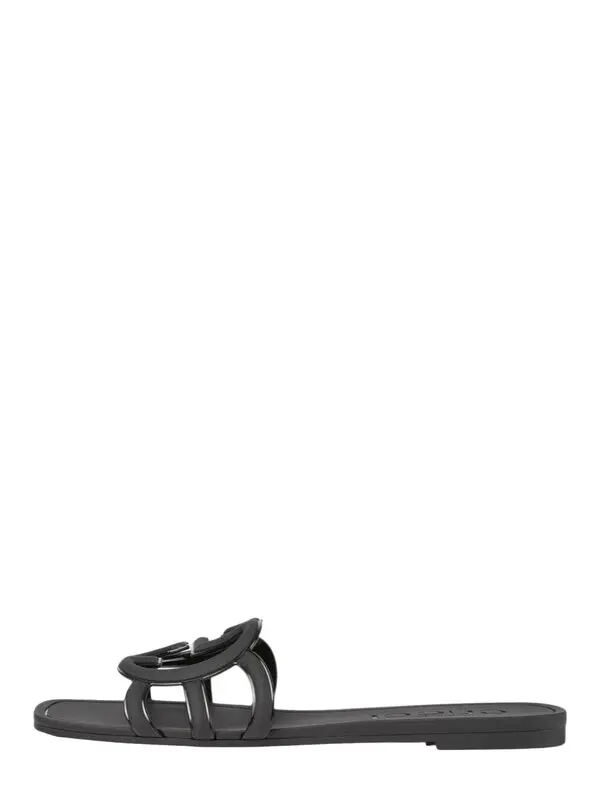Gucci Interlocking G Rubber Slides - Black