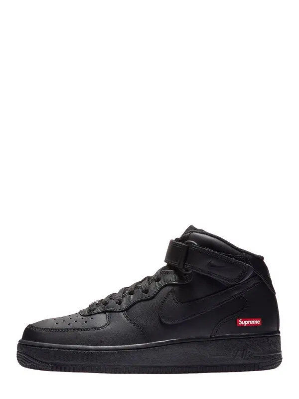 Nike X Supreme Air Force 1 Mid Sneakers - Black/black/black