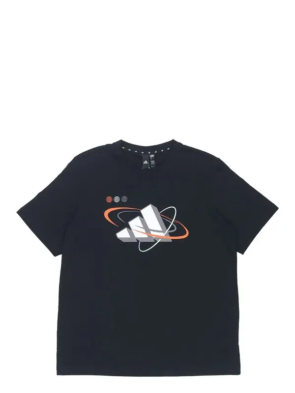 Adidas Ub Gfx T Bos Logo Printing Sports Round Neck Short Sleeve - Black