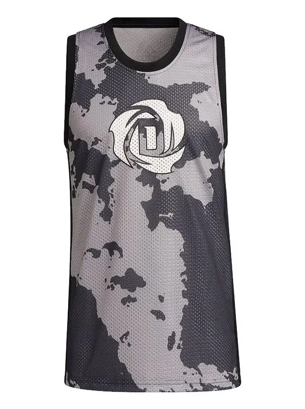 Adidas X Ross Crossover Logo Pattern Basketball Vest - Black