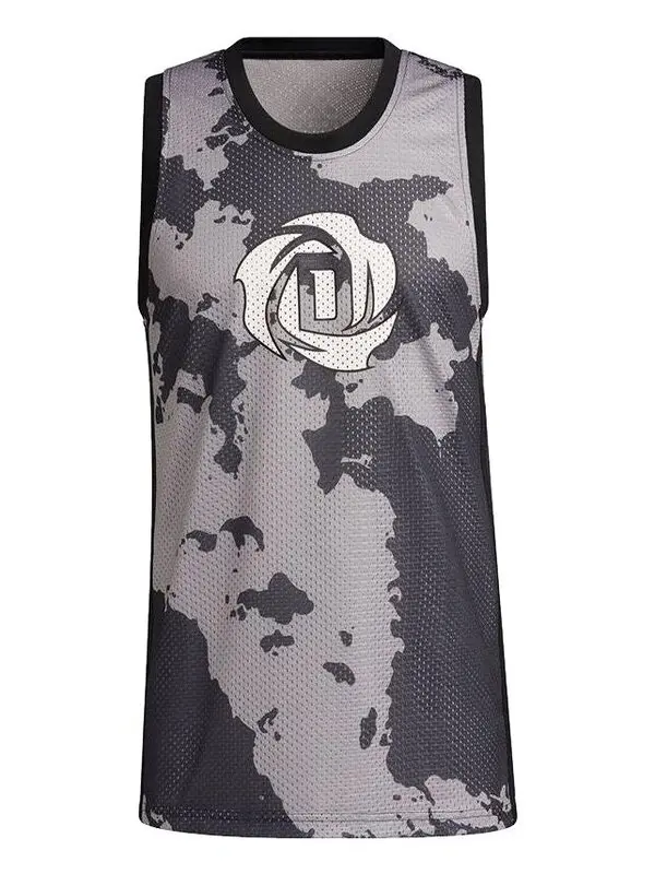 Adidas X Ross Crossover Logo Pattern Basketball Vest - Black