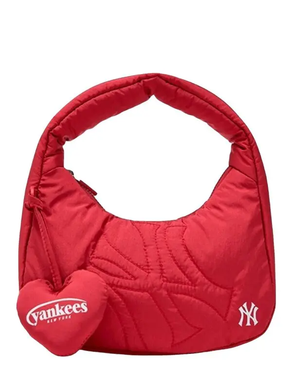 MLB Mini Shoulder Bag With Stitched Seams And Heart Charm - Red