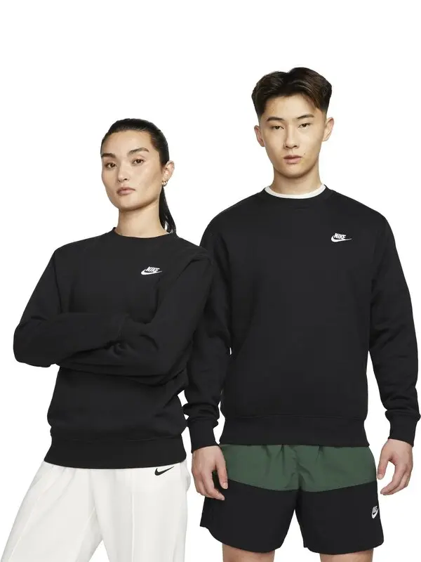Nike Club Fleece Round Neck Pullover - Black