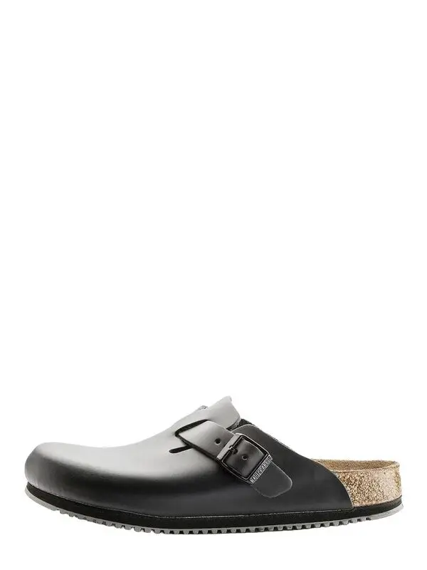 BIRKENSTOCK Boston Super Grip Natural Leather Narrow Fit - Black