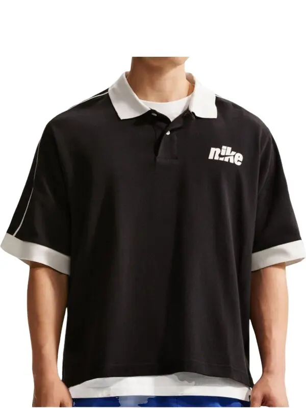 Nike Club Oversized Polo Shirt 'black Sail - Black/sail